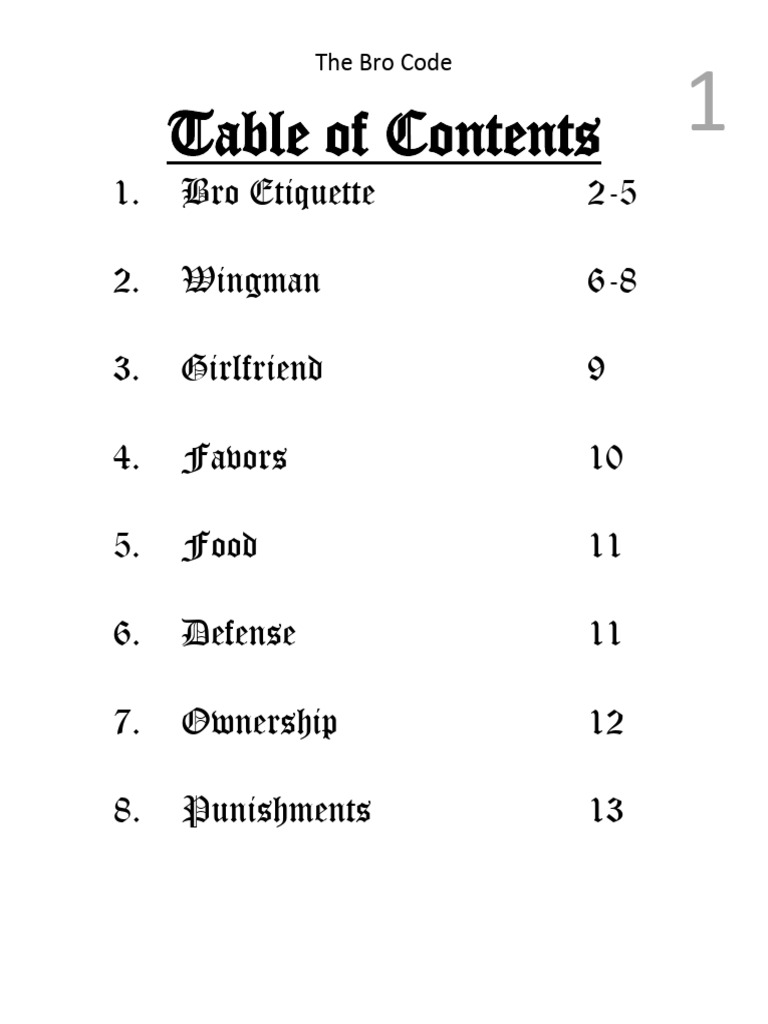The Bro Code | PDF