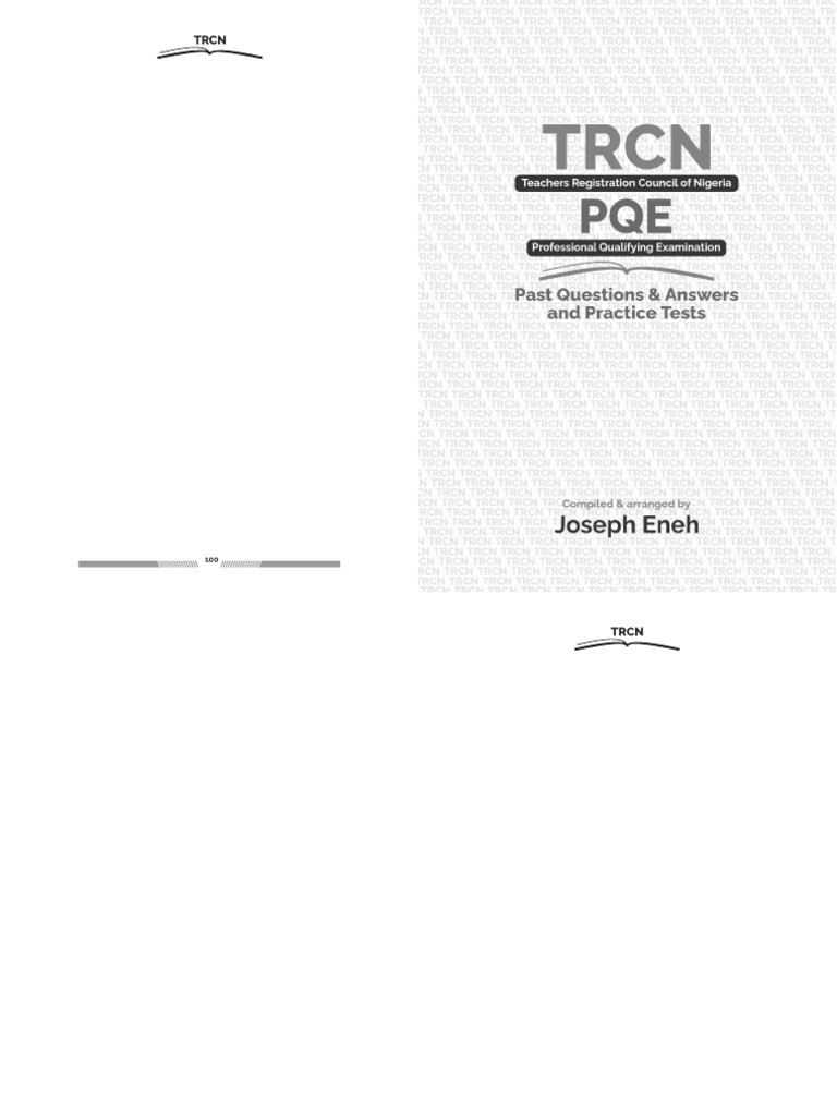 TRCN PQE Past Questions and Answers | PDF | Learning | Curriculum