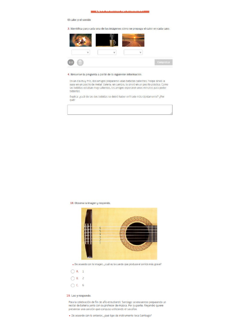 Test Del Libro Calor y Sonido | PDF