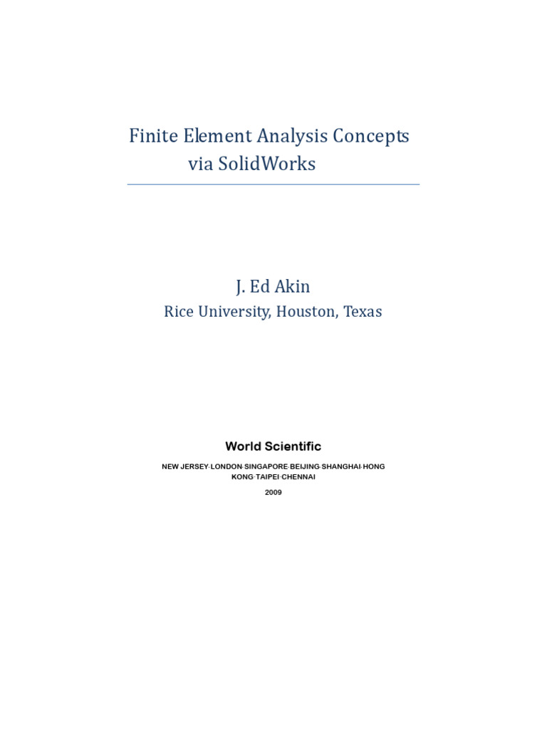 Finite Element Analysis Concepts Via Sol | PDF