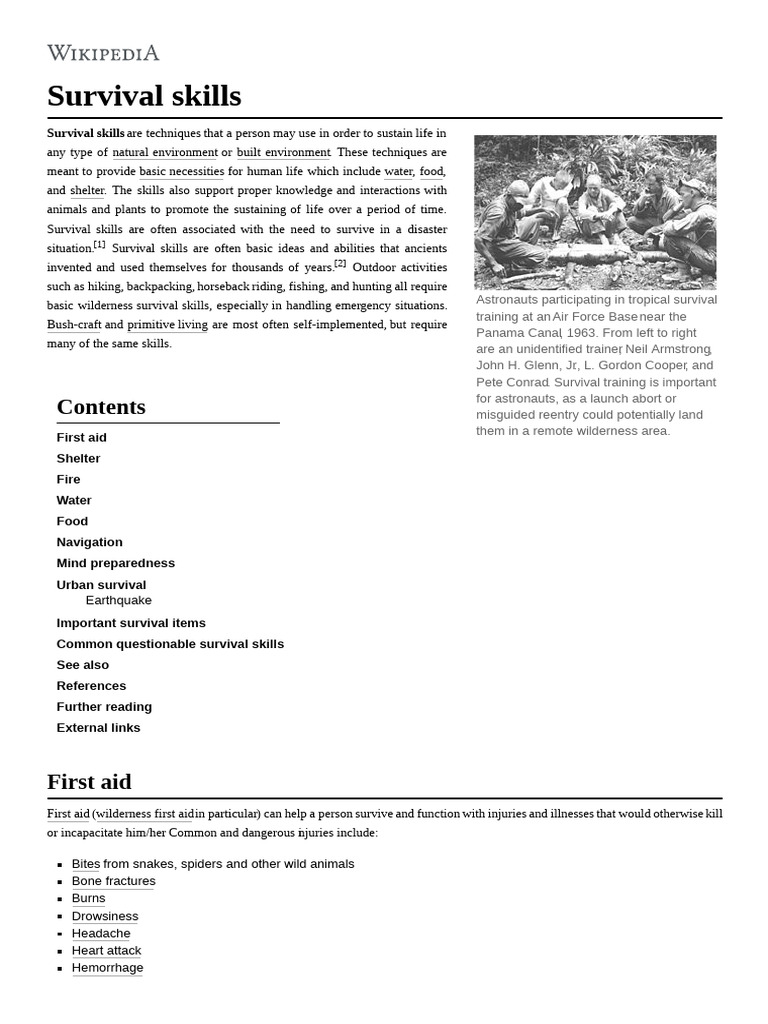 Survival Skills | PDF | Survival Skills
