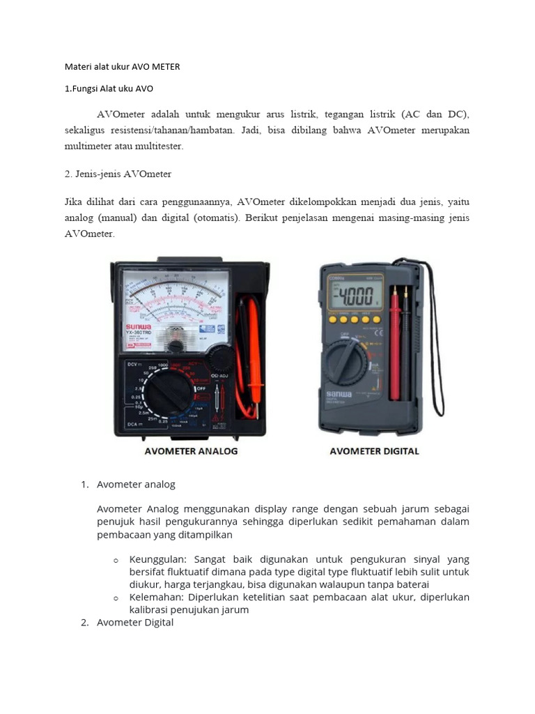 Materi Alat Ukur AVO METER | PDF