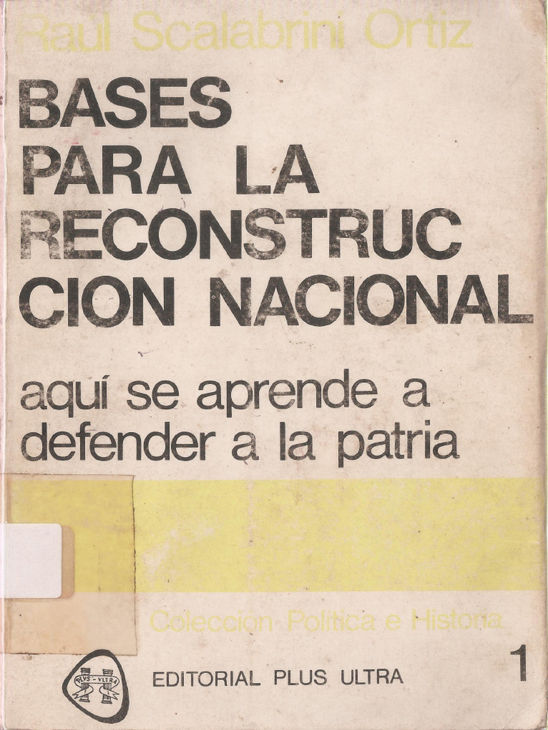 Bases para La Reconstruccion Nacional - Tomo I | PDF