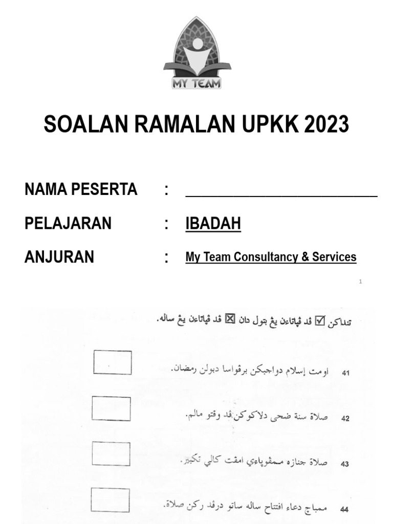 Soalan Ramalan Ibadah Upkk 2023 | PDF
