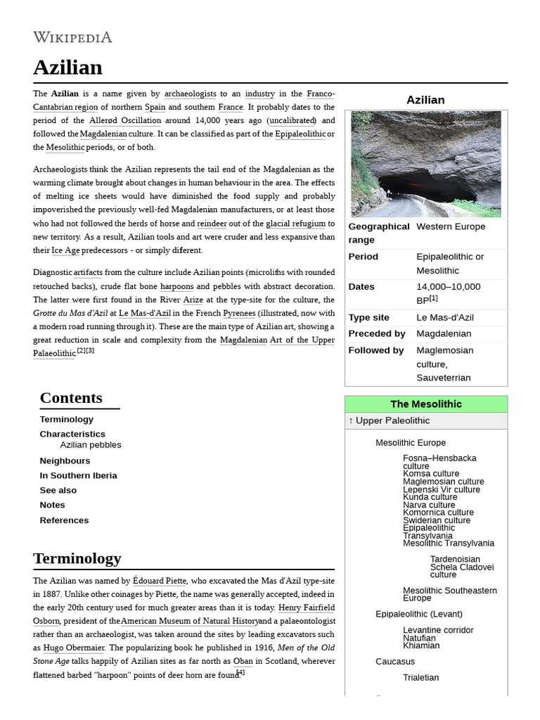 12000-8000BCE Azilian | PDF