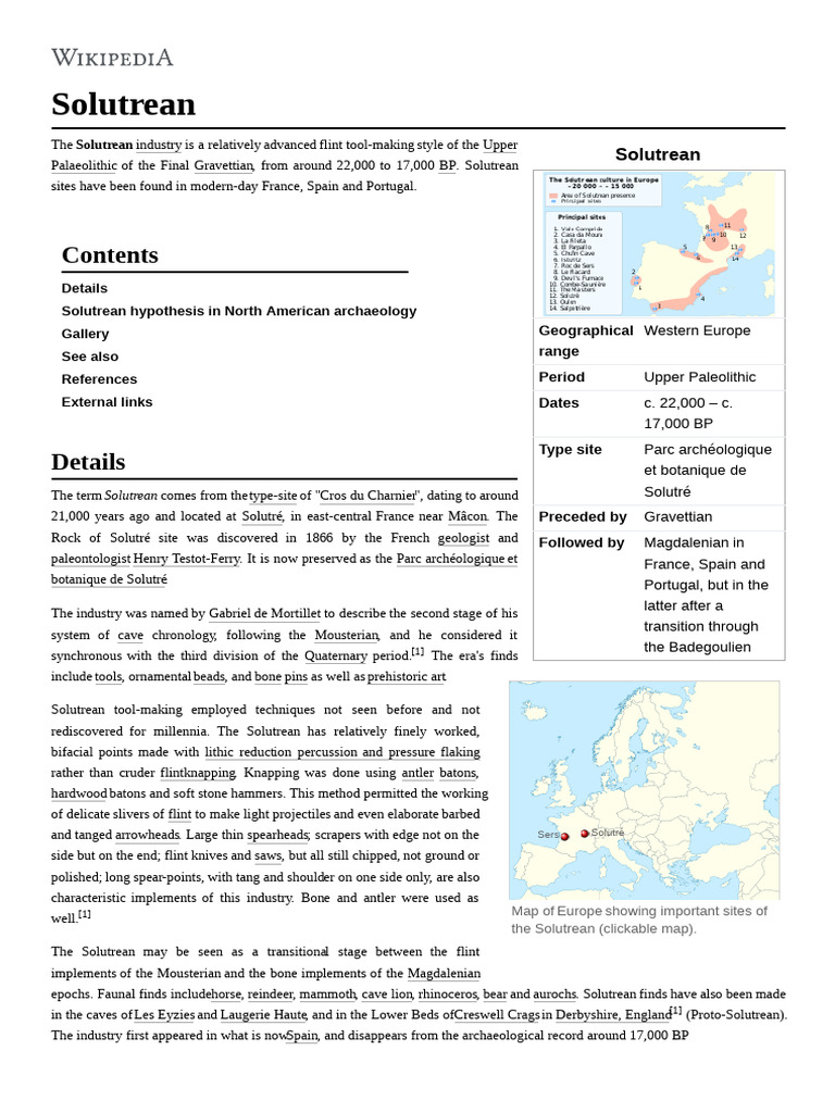 20000-15000BCE Solutrean | PDF | Stone Age | Paleolithic