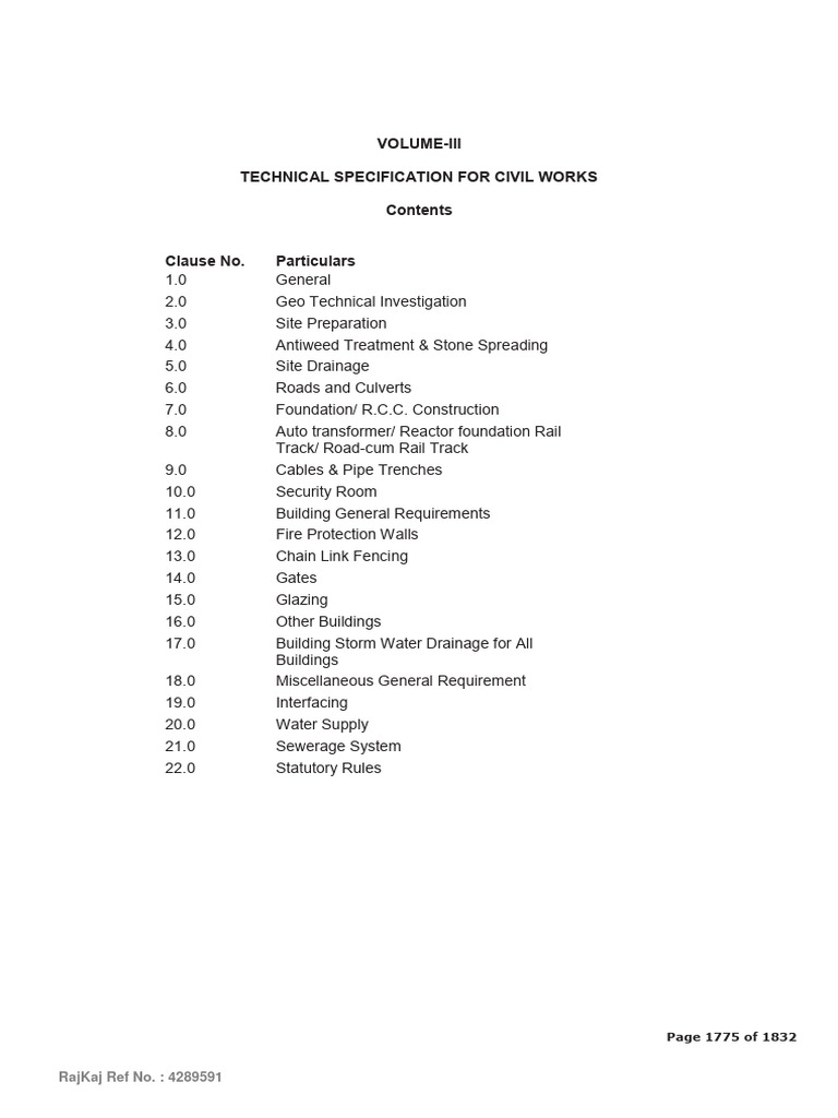 Civil Specs Karauli Pathredi | Download Free PDF | Concrete | Drainage