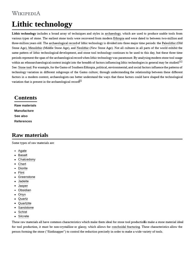 3400000-4500BCE Lithic - Technology | PDF | Science & Mathematics