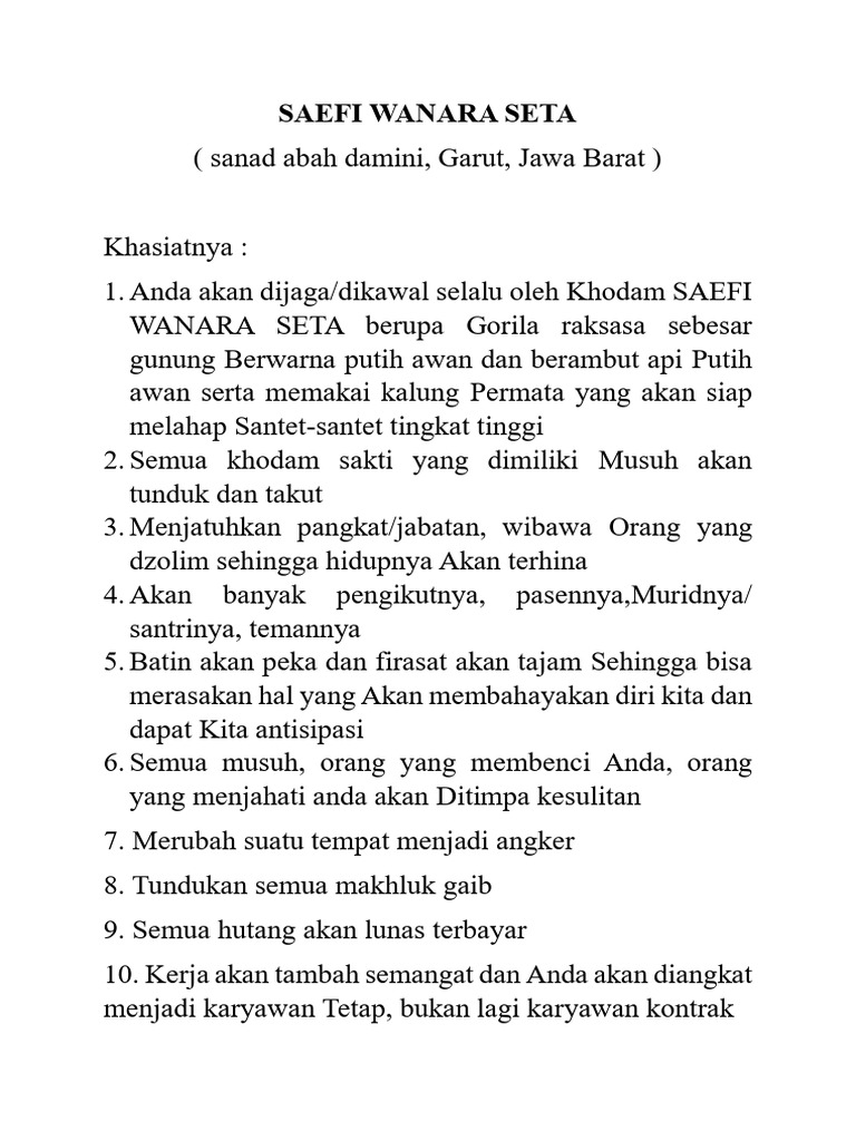 Saefi Wanara Seta | PDF