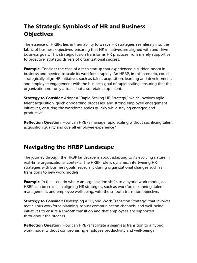 HRBP - Scenarios | PDF