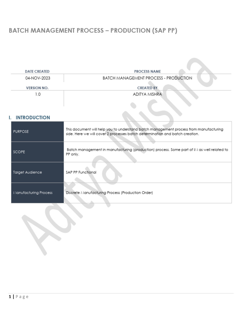 Batch Management - Production Order Part 1 | PDF | Logistics | Computer ...