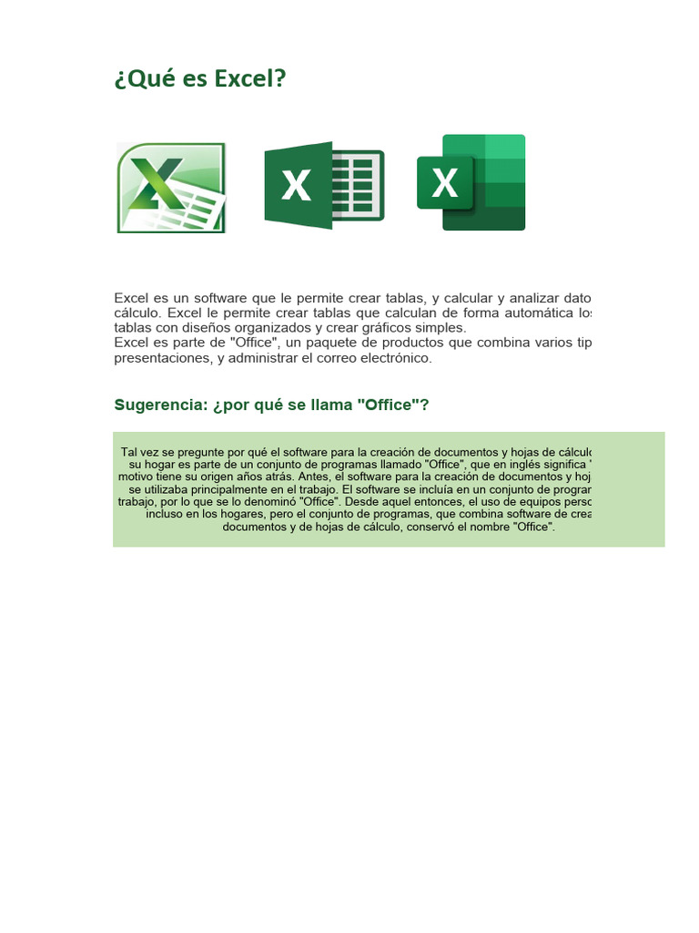 Introducción a Excel y su Uso en Office | PDF | Microsoft Excel ...