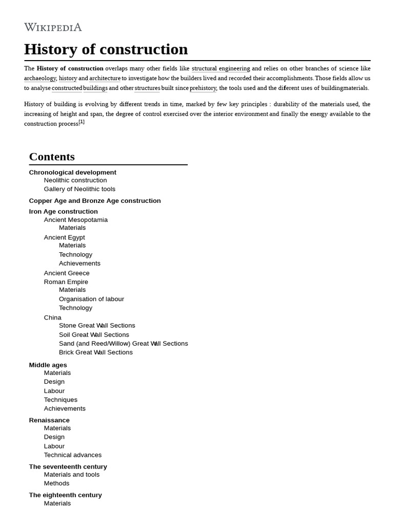 History_of_construction | PDF | Brick | Dome