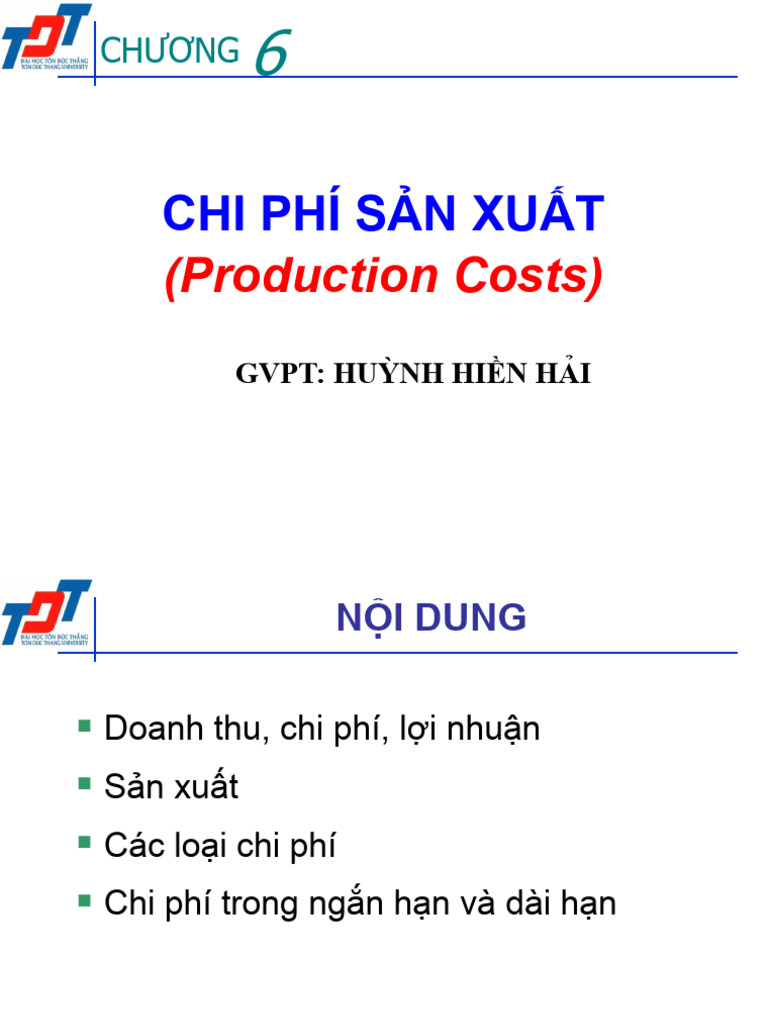 Chuong 6 - Chi Phi San Xuat | PDF