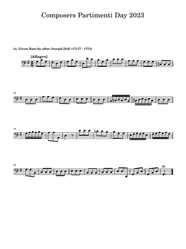 Composers Day Partimenti 2023 | PDF
