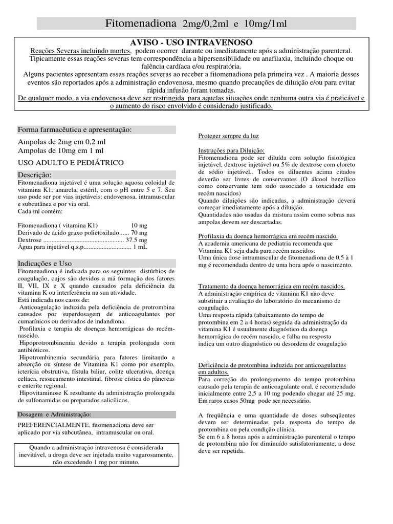 Fitomenadiona Bula Verbenna II | PDF