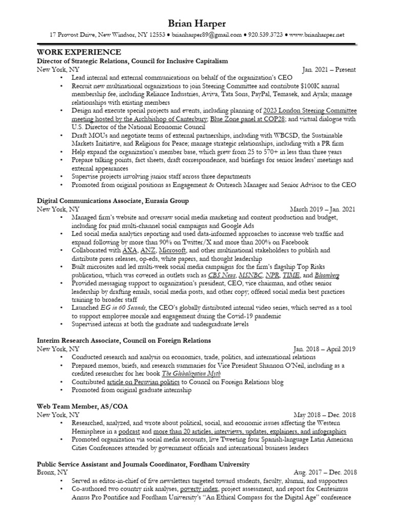 Brian Harper Resume | PDF