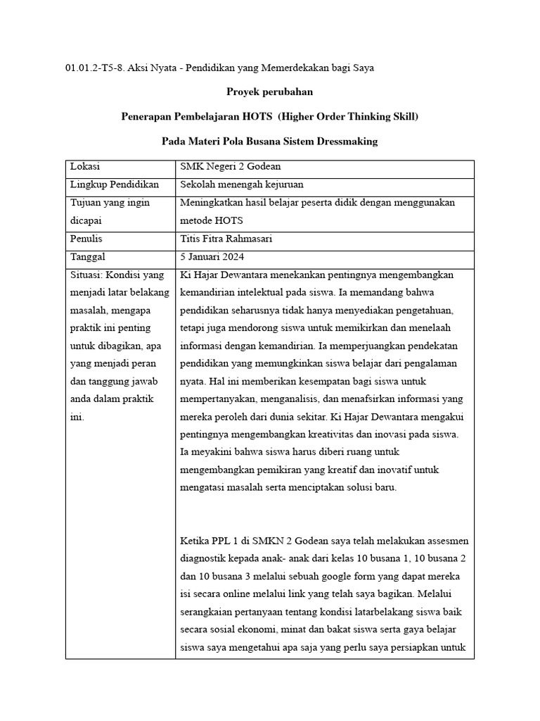 UAS - Titis Fitra R - Filosofi Pend | PDF