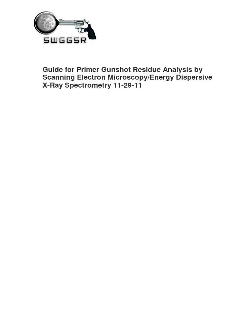 Gsr Analysis Guide Pdf Scanning Electron Microscope Energy Dispersive X Ray Spectroscopy