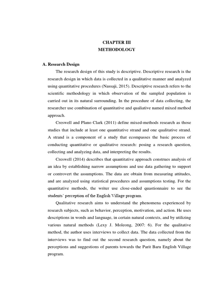 Chapter III | PDF | Methodology | Quantitative Research