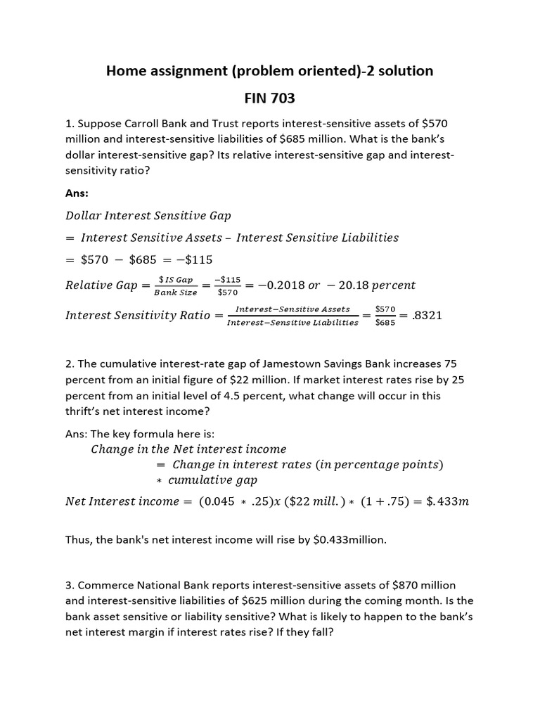 IBA-MBA-Home Assignment-2-Solution | PDF | Interest | Bond Duration