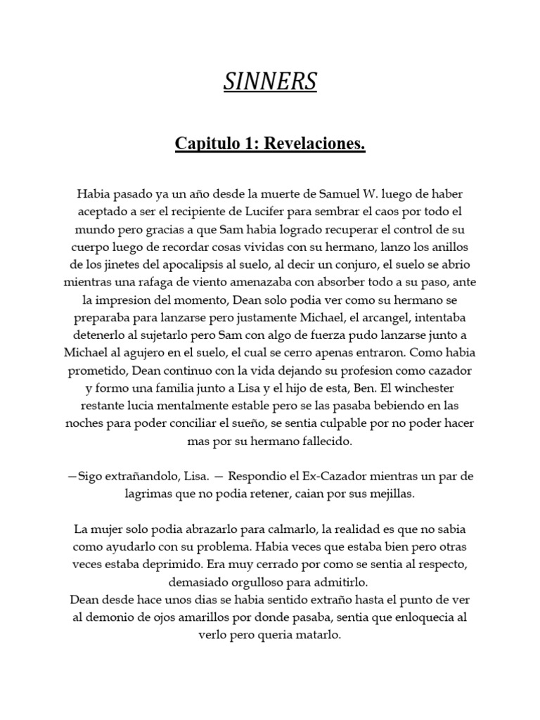 Sinners Capitulo 1 | PDF