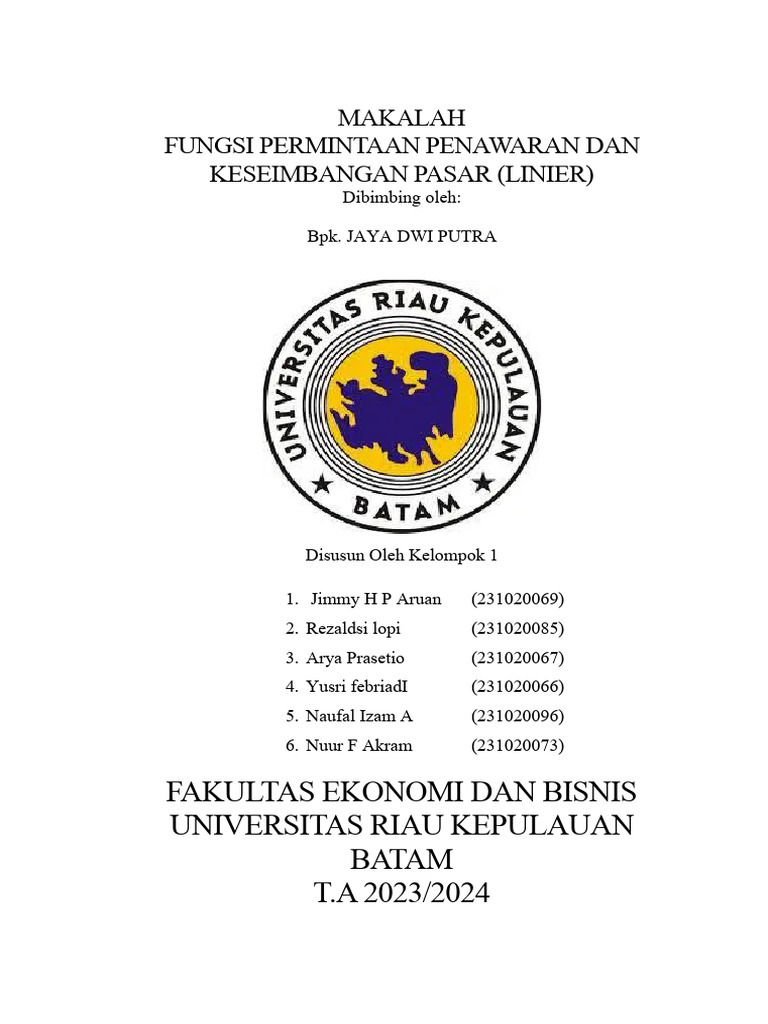 Makala Mati-Matika Ekonomi | PDF