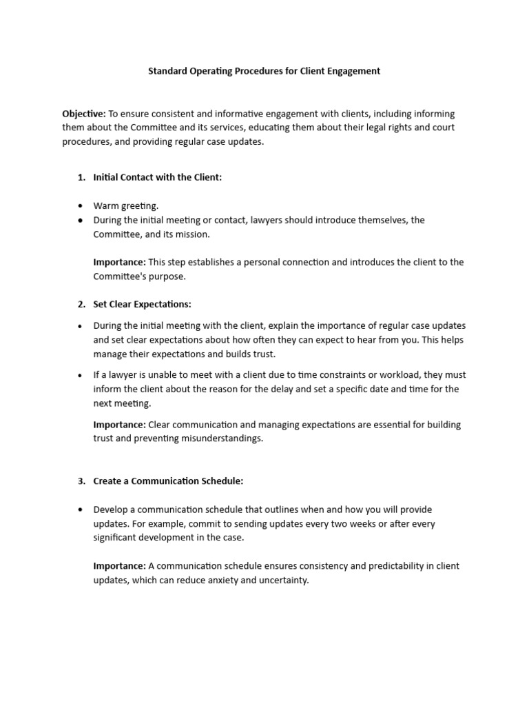 SOPs For Client Engagement | PDF