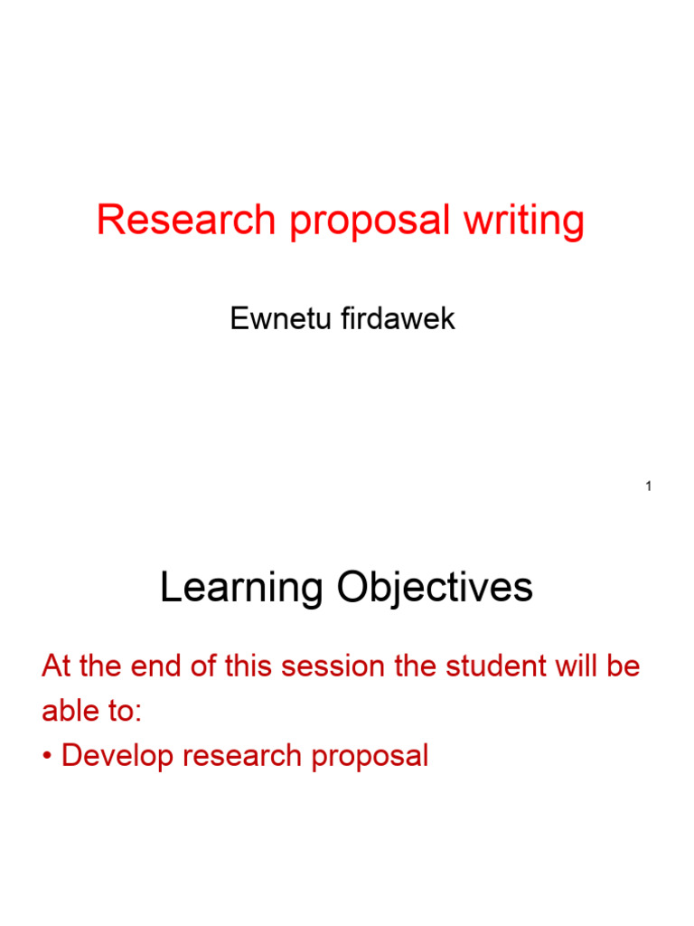 Research Proposal Writing | PDF