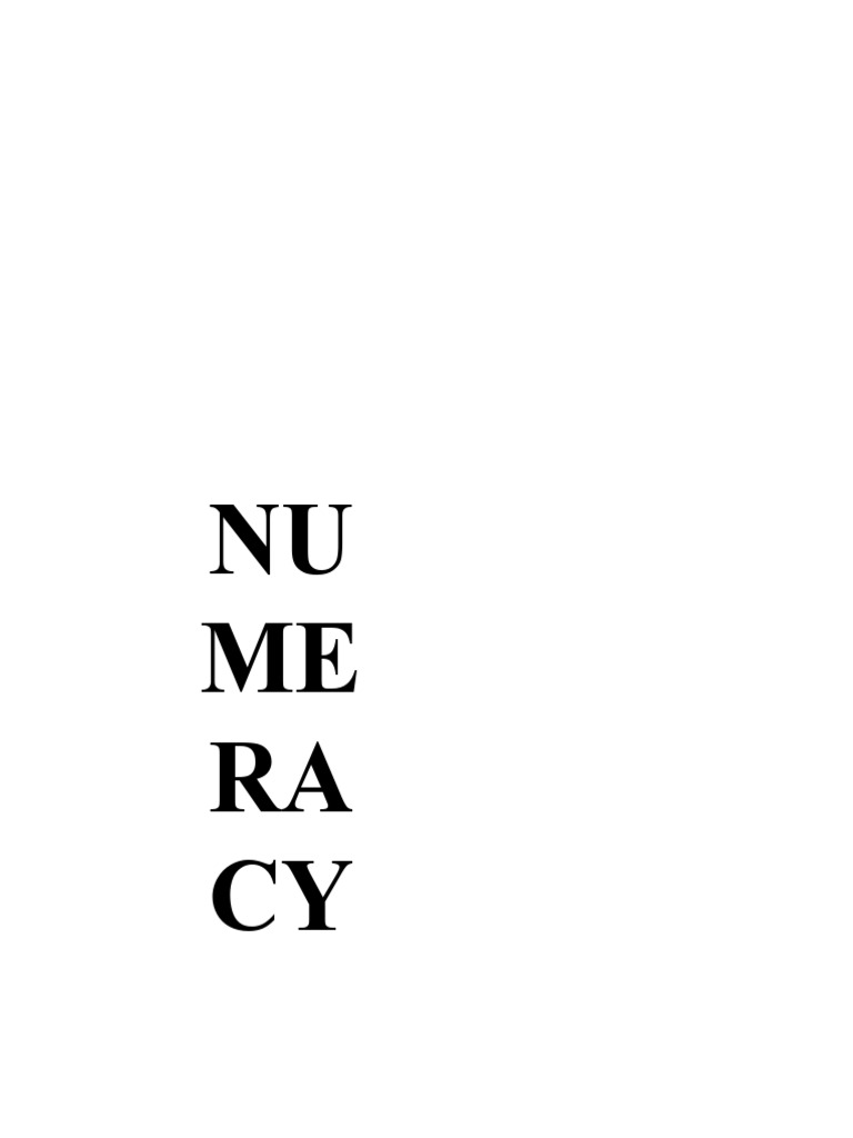 Numeracy Activity Sheets | PDF
