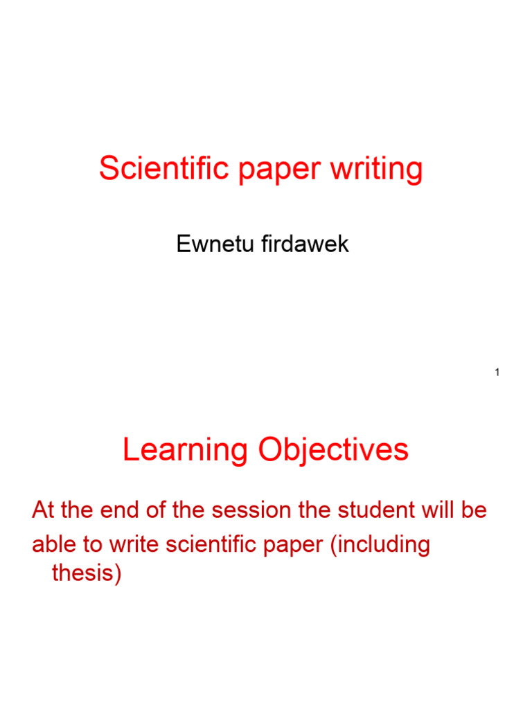 Scientific Paper Writing | PDF