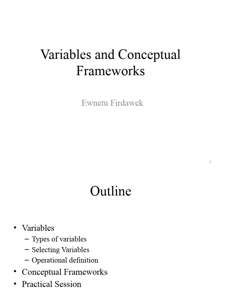 Variables and Conceptual Frameworks | PDF