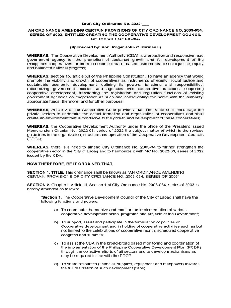 coop | PDF | Article One Of The United States Constitution | Cooperative