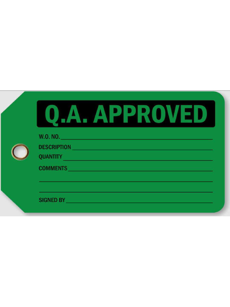 QA Approved Tag | PDF