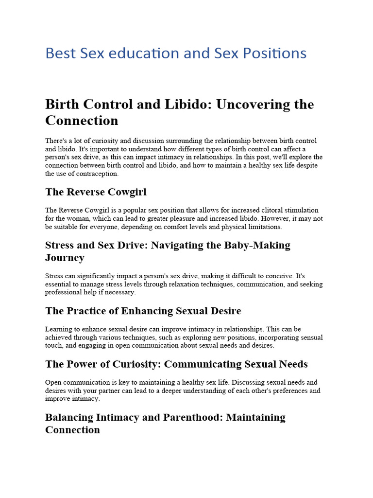 Best Sex Education and Sex Positions | PDF | Human Sexual Activity | Libido