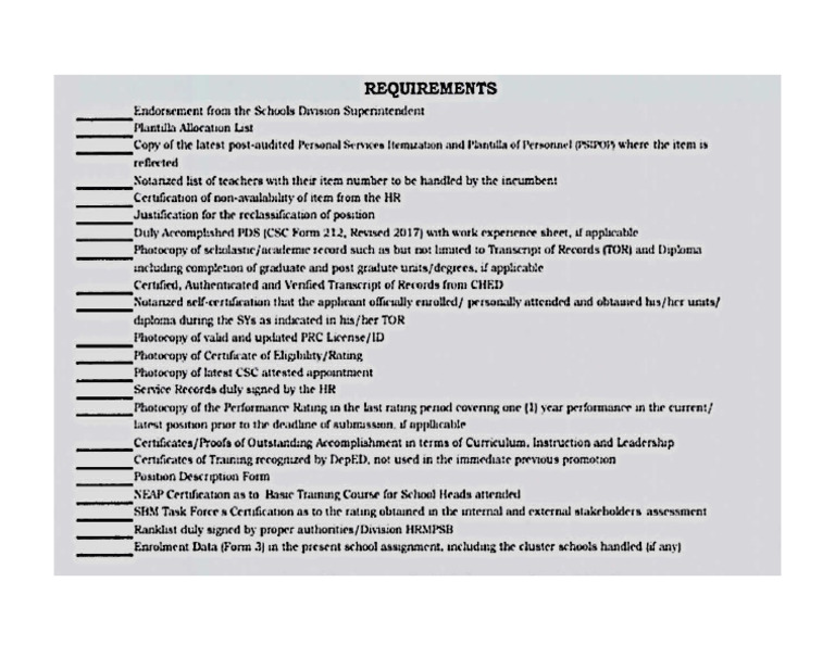 Requirements For Promotion | PDF