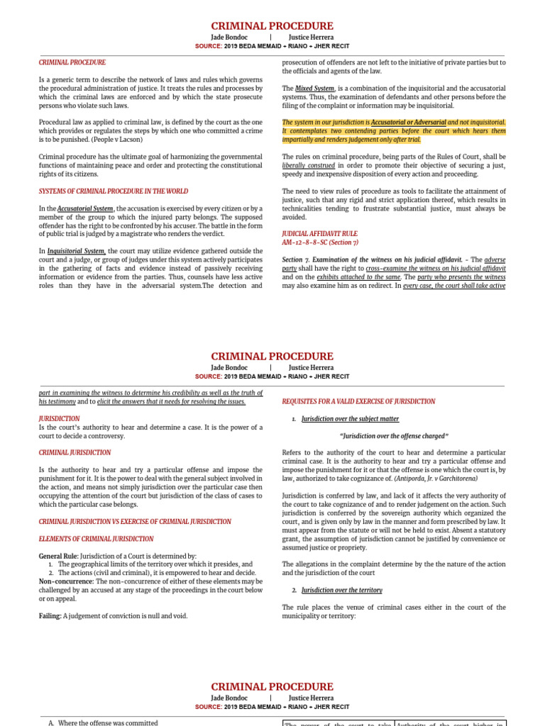 Criminal Procedure Notes | PDF