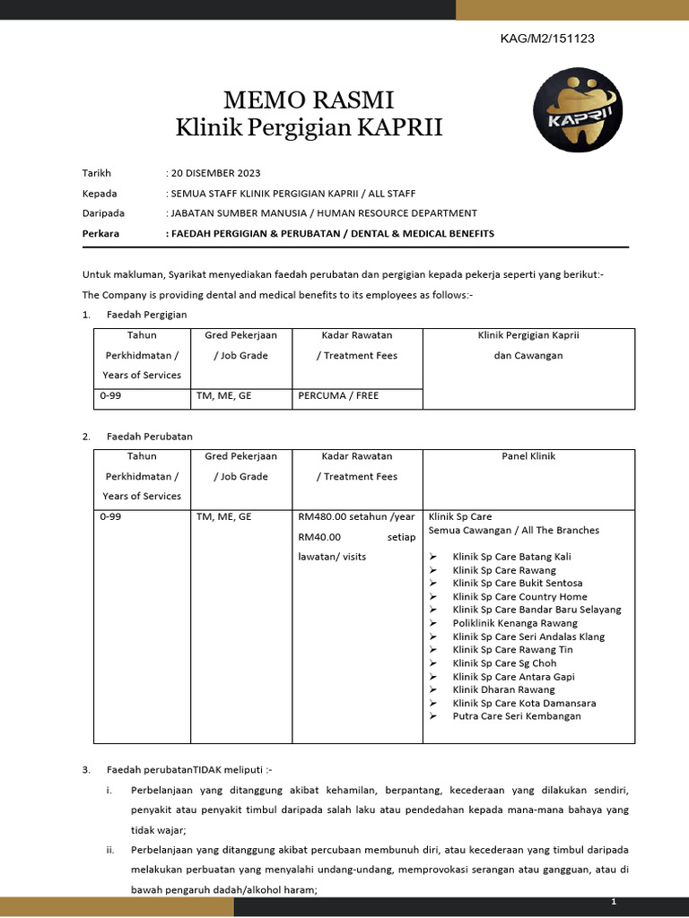 Faedah Pergigian Perubatan | PDF