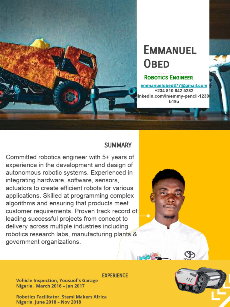 Emmy Pencil's Resume | PDF | Robotics | Computer Aided Design