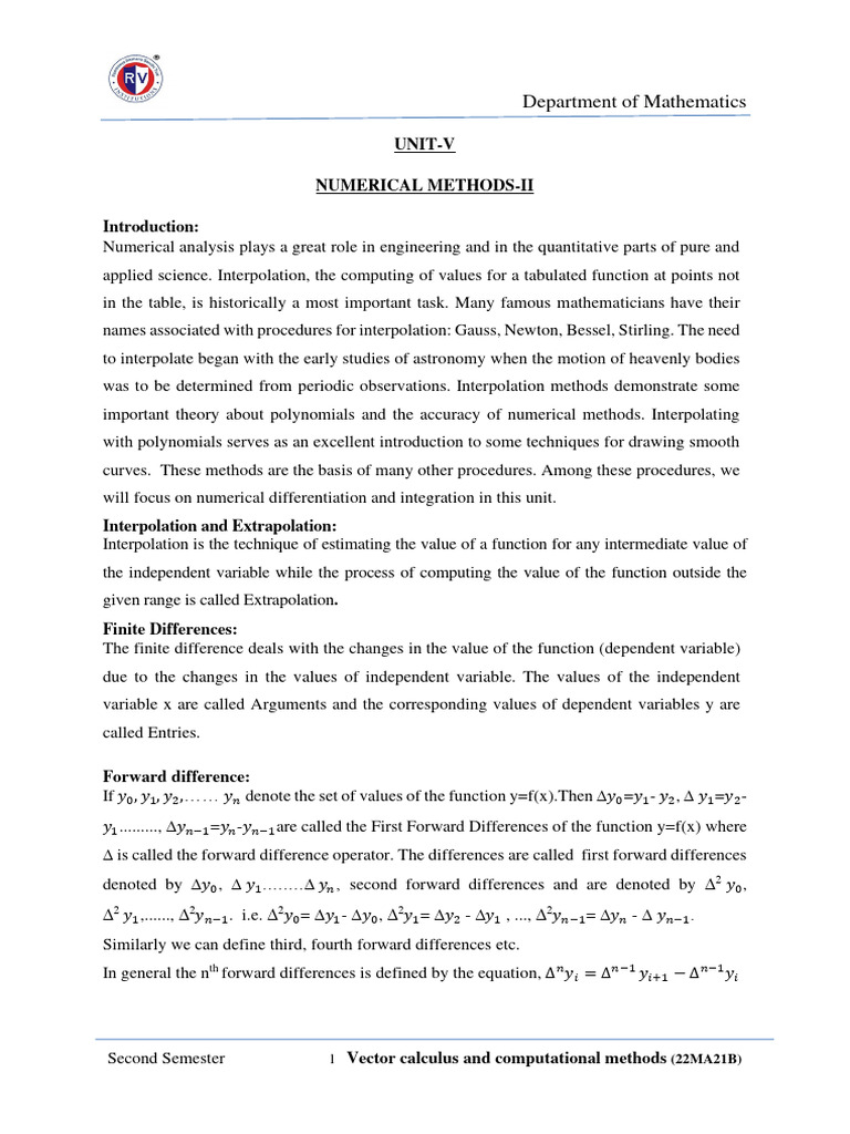 Unit V Numerical Methods II | PDF