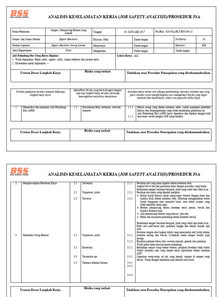JSA Jumper Atau Memancing Baterai Yang Lemah | PDF