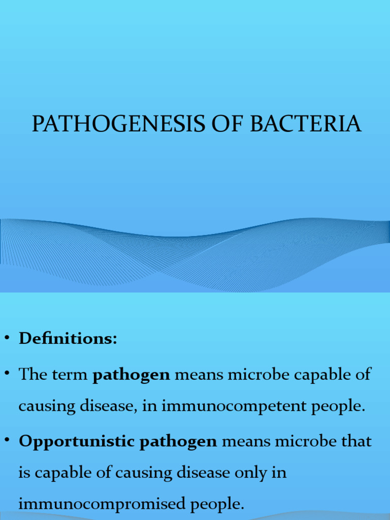 Pathogenesis of Bacteria | PDF