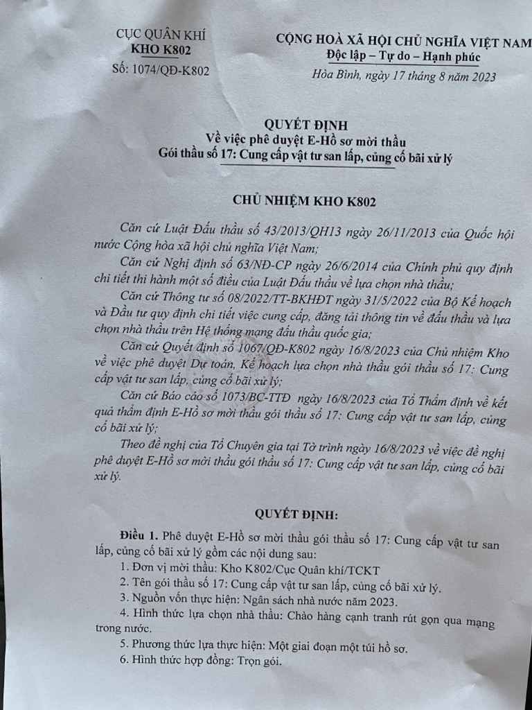 QĐ E-HSMT - Gói 17 | PDF