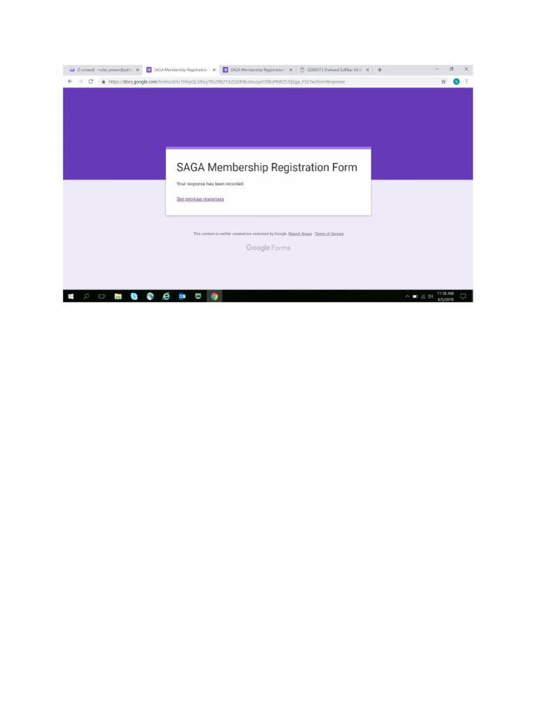 Saga Form Submission Acknowledgement | PDF