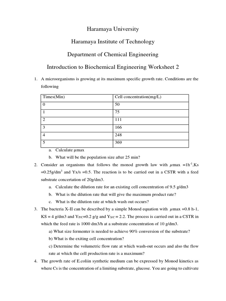 Worksheet | PDF | Chemical Engineering | Physical Sciences