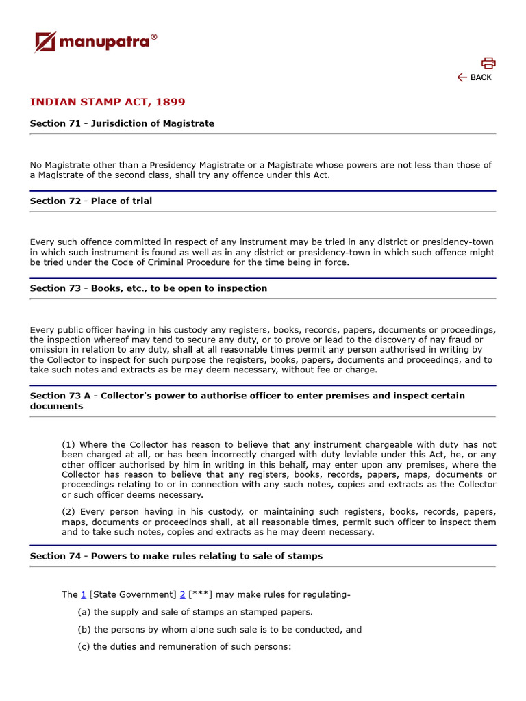 Indian Stamp Act, 1899 | PDF