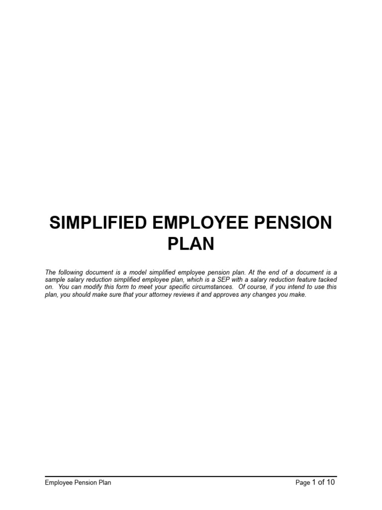 Simplified Employee Pensions Plan | PDF | Pension | Employment