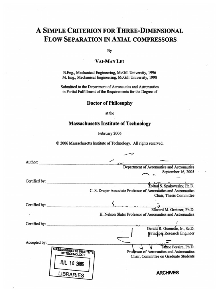 Axial Compressor Flow Separation | PDF | Fluid Dynamics | Airfoil