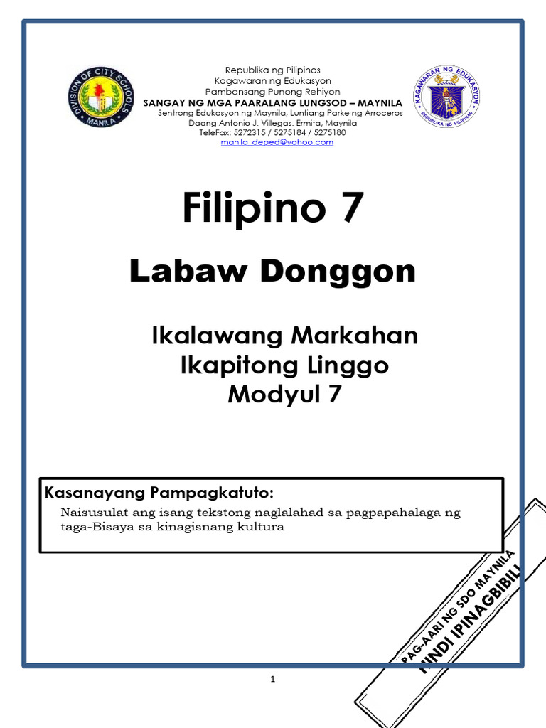 FILIPINO 7 - Q2 - Mod7 | PDF