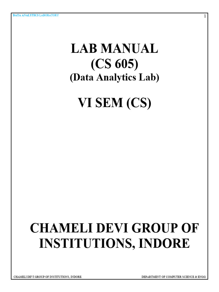 CS-605 Data - Analytics - Lab Complete Manual (2) - 1672730238 | PDF ...